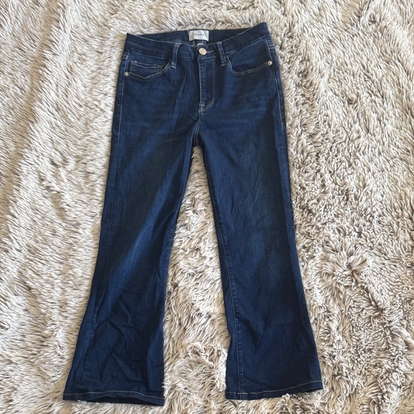 Frame Denim | Jeans | Frame Le Crop Mini Boot Dark Blue Flared Jeans ...